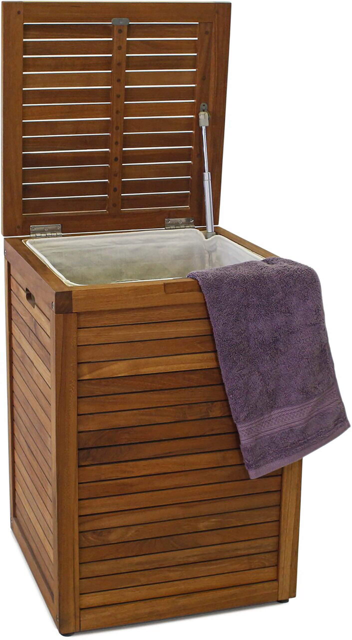 AquaTeak The Original Nila Large Size Teak Laundry or Storage Hamper