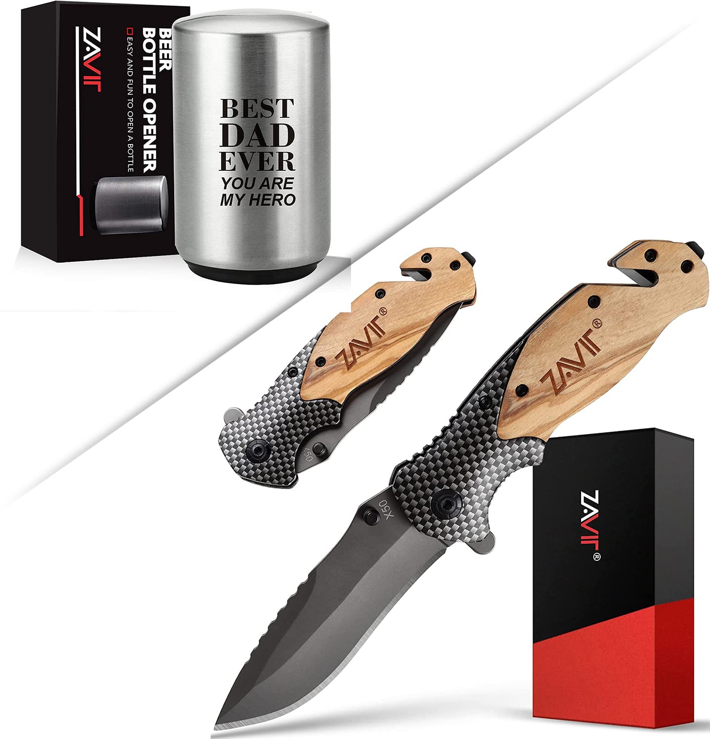 Fathers Day Unique Gifts for Dad from Daughter Son Kids,Bottle Opener,BEST DAD EVER,Pocket Folding Knife,Gifts for Men,Dad,Boyriend,Christmas Stocking Stuffers