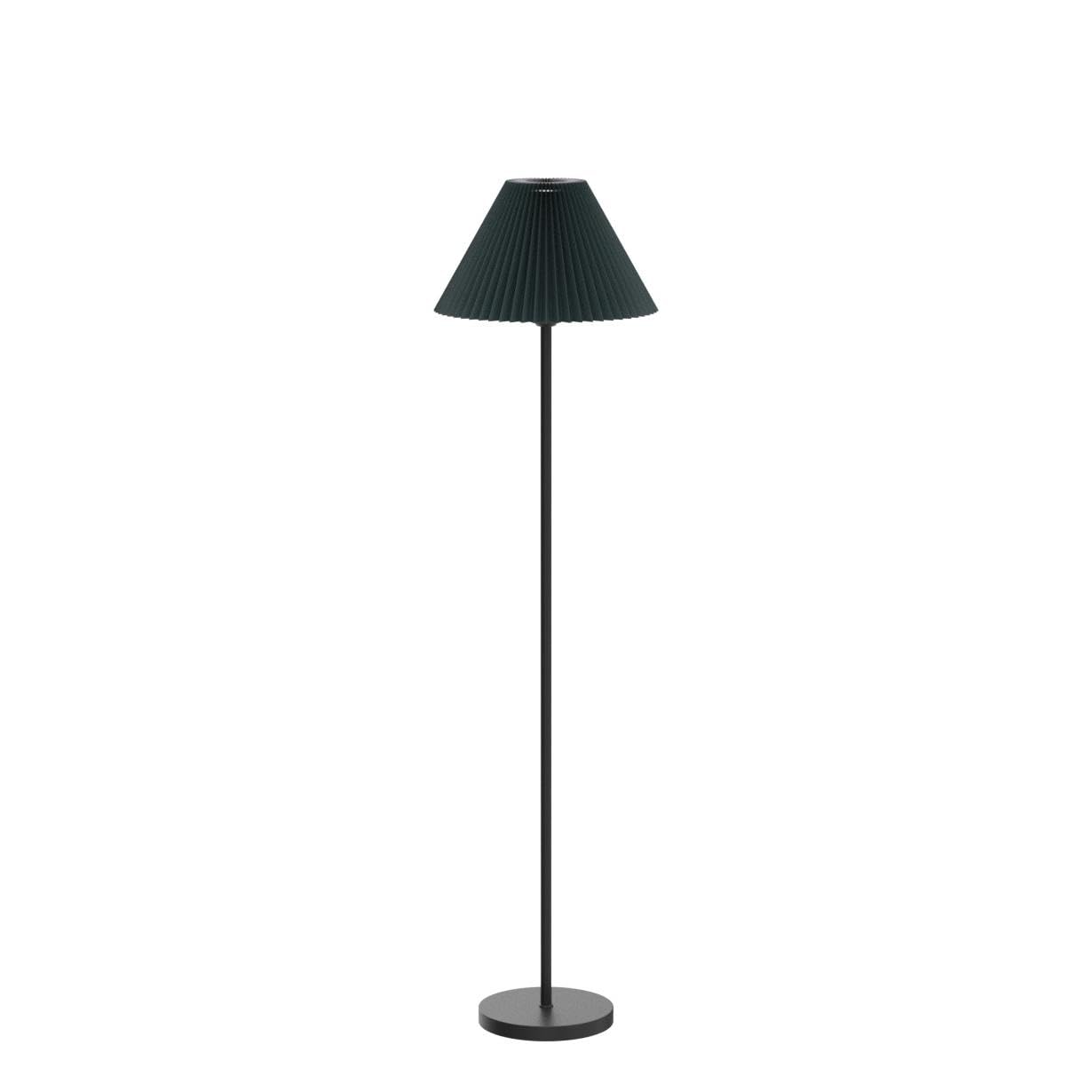 Black Pole Floor Lamp Simple Design Tall Lamp with Dark Green Shade Standing Lamp with LED Bulb for Living Room and Bed Room