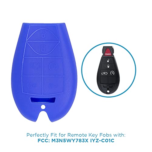 Keyless2Go Replacement for New Silicone Cover Protective Cases for Key Fobiks with FCC M3N5WY783X IYZ-C01C - Blue - (2 Pack)