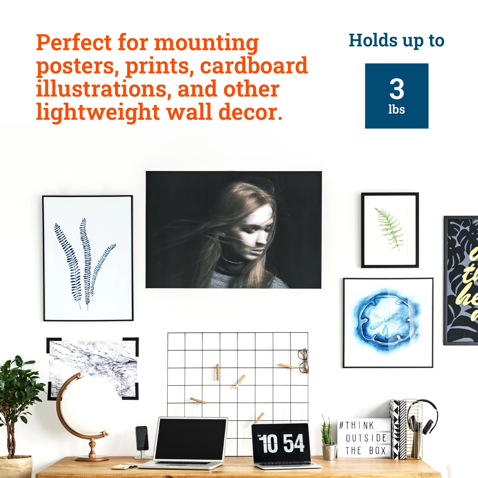 Picture Hangers Adhesive - 10 Pack - Plastic Sawtooth Adhesive Picture Hanger - Foamboard Hanger