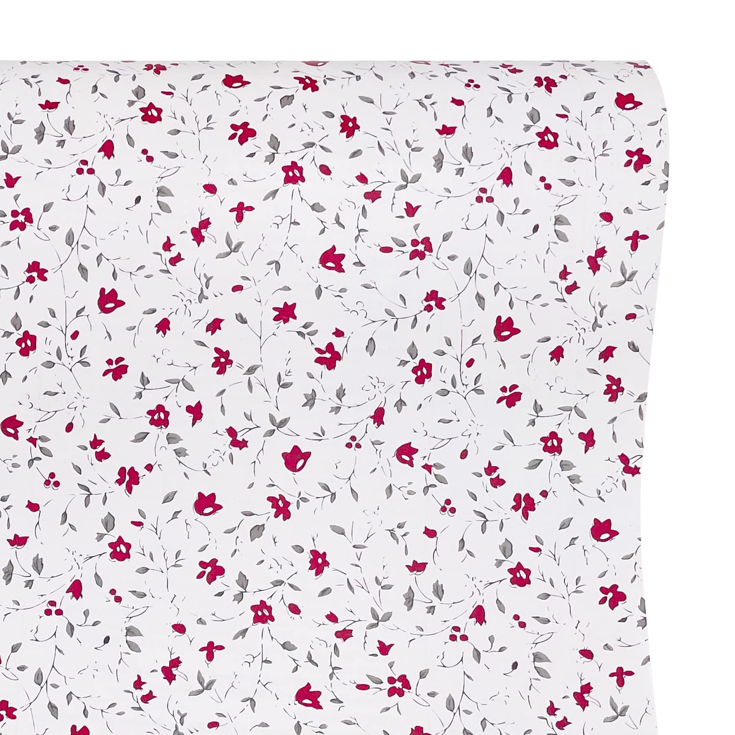 Yifely Red Rural Floral Shelf Liner Locker Decor Sticker Self-Adhesive Furniture Paper 17.7 Inch by 9.8 Feet