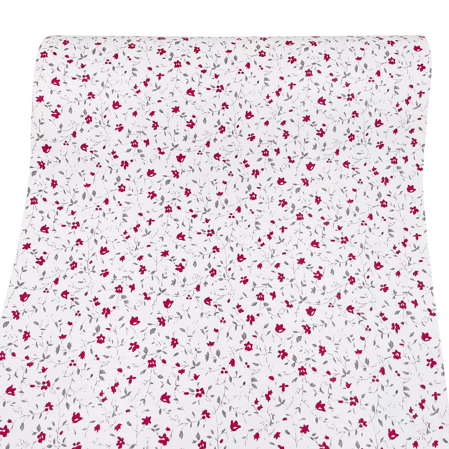 Yifely Red Rural Floral Shelf Liner Locker Decor Sticker Self-Adhesive Furniture Paper 17.7 Inch by 9.8 Feet