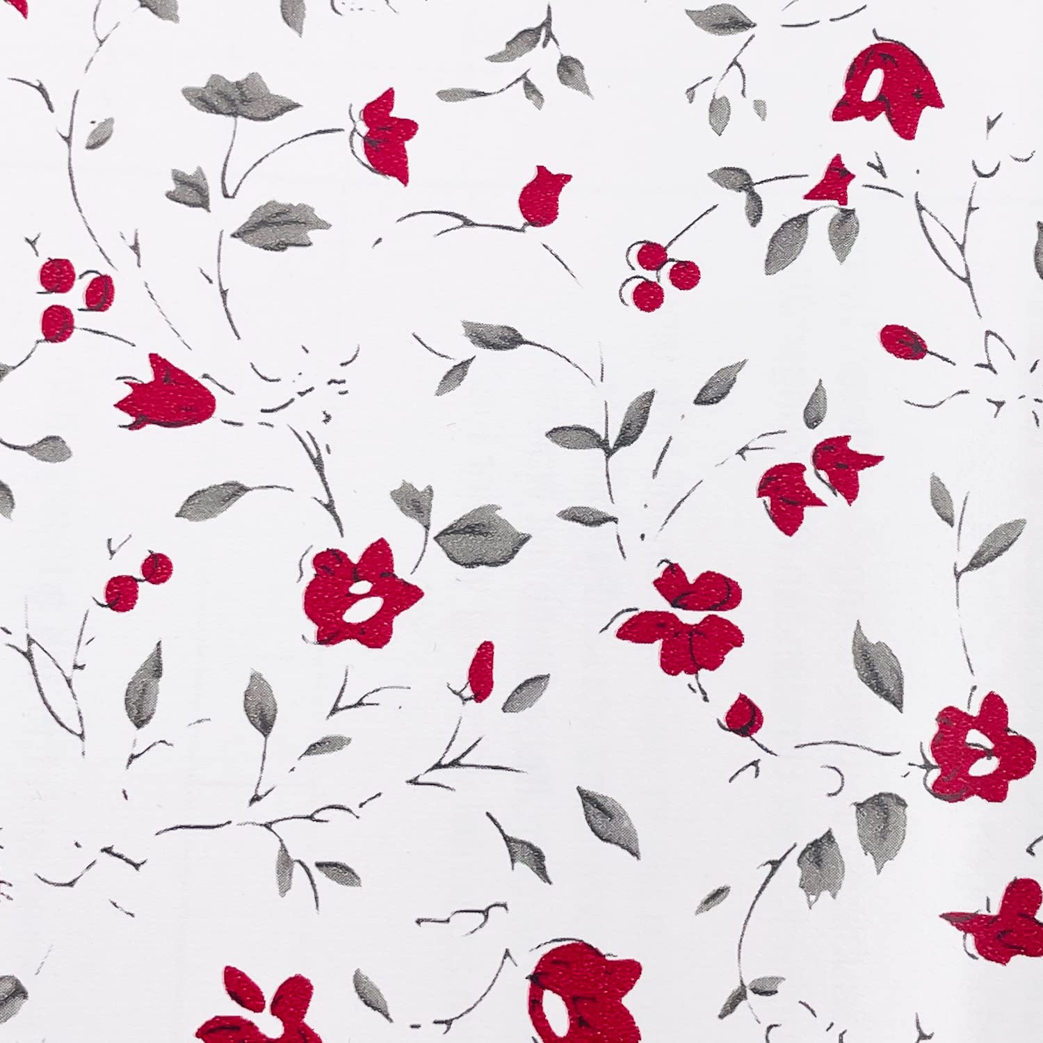 Yifely Red Rural Floral Shelf Liner Locker Decor Sticker Self-Adhesive Furniture Paper 17.7 Inch by 9.8 Feet