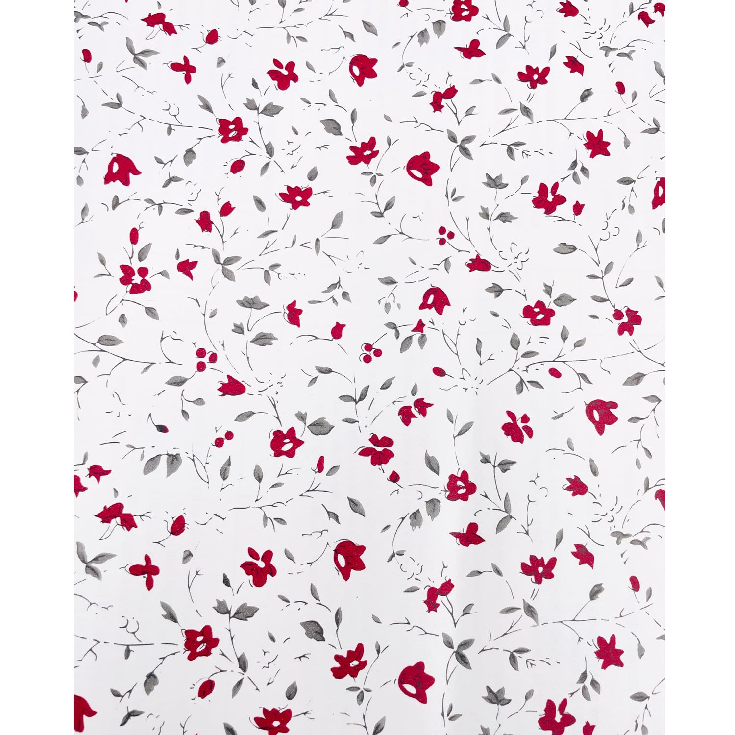 Yifely Red Rural Floral Shelf Liner Locker Decor Sticker Self-Adhesive Furniture Paper 17.7 Inch by 9.8 Feet