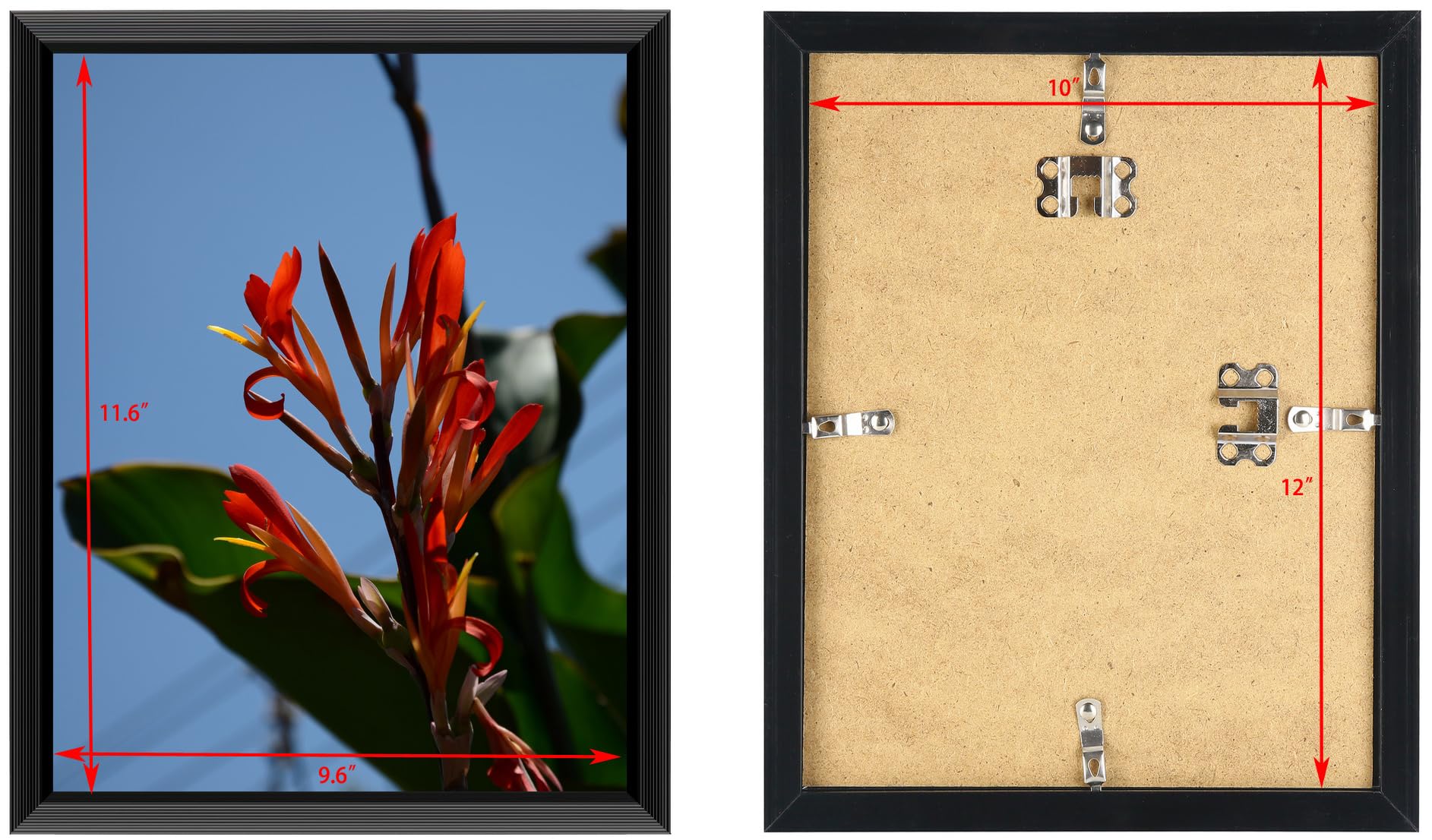 Uzifa 11x14 Picture Frame Photo Poster Frame Picture Frames 11x14- Safety high transparent PC sheet NON GLASS without Mat for Display Certificate as Wall Mount Frame V21114G – BLACK