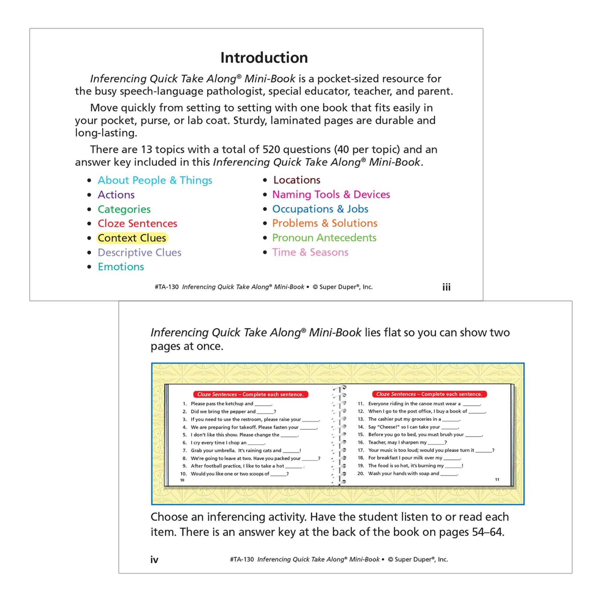 Super Duper Publications | Inferencing Quick Take Along® | Educational Learning Resources for Children
