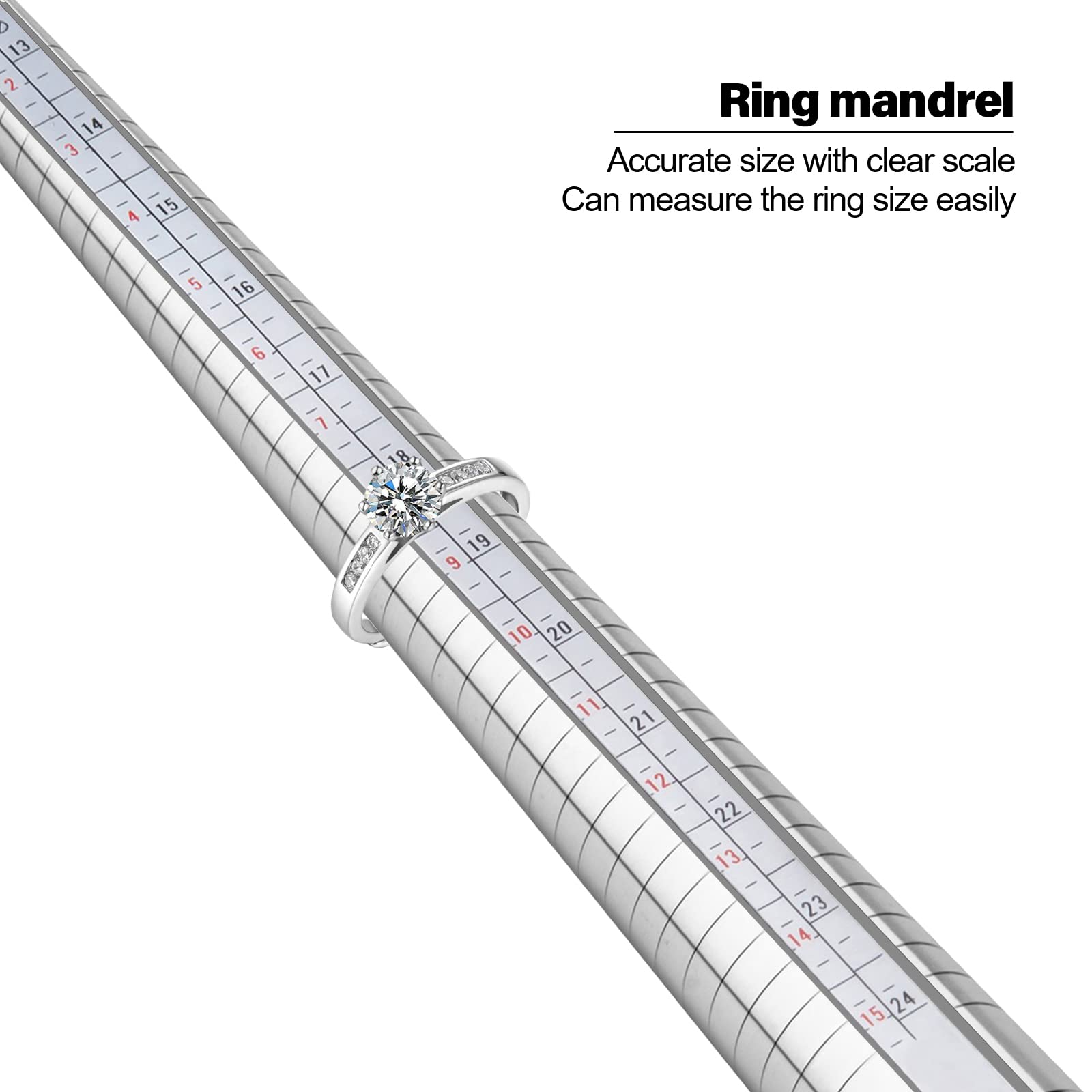 Metal Ring Sizer Measuring Tool Set, US Ring Mandrel for Ring Making and Finger Measuring, Three Ways to Quickly Find The Right Size (4PCS)