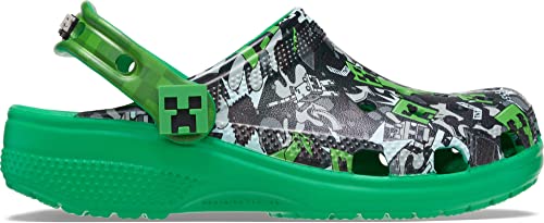 Crocs Classic Minecraft Clogs, Multi Black, 13 US Unisex Little Kid