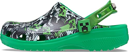 Crocs Classic Minecraft Clogs, Multi Black, 13 US Unisex Little Kid