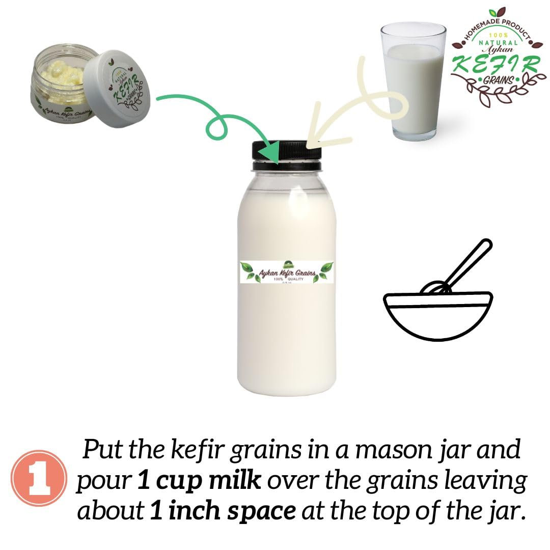 Milk Kefir Grains, Fresh Live Active Probiotic Starter Cultures, Grows Fast, Pajaritos, Bulgaros de Leche, 2 TBSP, 6 TSP