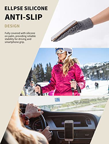 Gaoport Winter Knit Gloves Touchscreen fingers Anti-Slip Warm Elastic Texting Smart Phone Gloves for Women and Men