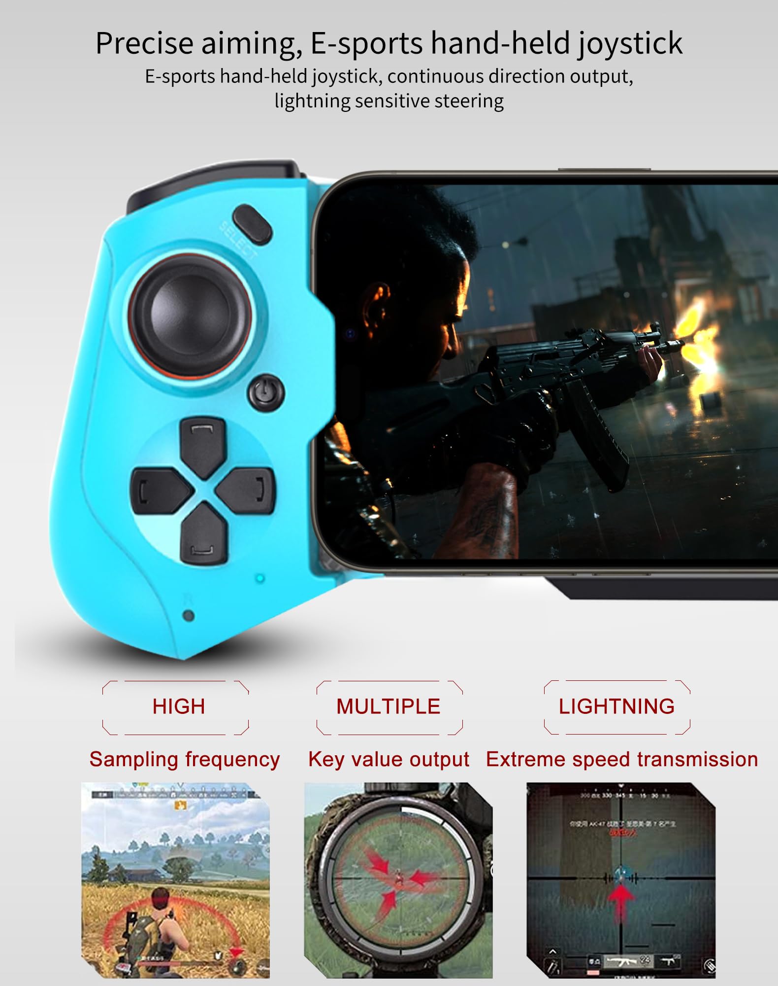 Joso Mobile Game Controller for iPhone, Android, PC, Steam, Direct Play, 15 Hours Playtime, Phone Controller Gamepad Joystick for iPhone 14 13 12 Pro Max, Galaxy S23 S22 Ultra, iPad, Tablet, MFi Games