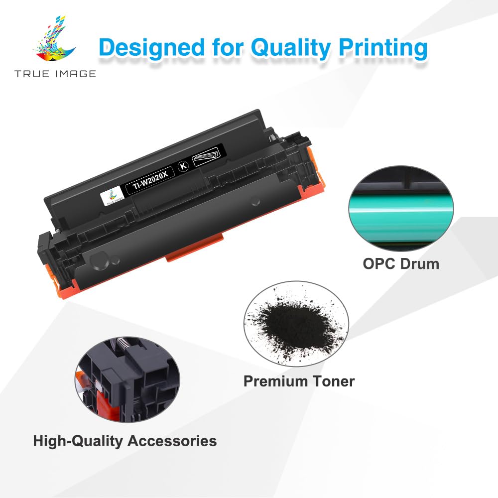 TRUE IMAGE Compatible Toner Cartridge Replacement for HP 414X W2020X 414A W2020A Laserjet MFP M479fdw M479dn Laser Jet Pro M454dw M454dn M454 M479dw Printer Ink No Chip (Black, 1-Pack)