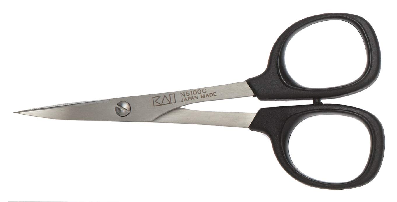 kai 4" Curved Tip Needlecraft Scissors, Black