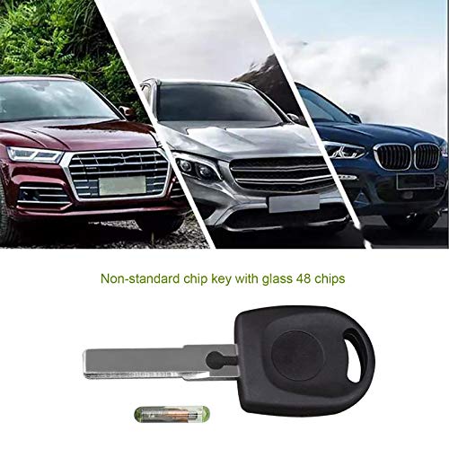 Car Key Case Fob Shell with Immobilizer ID48 Transponder Chip Uncut Key Blank Kit Vehicle Remote Key Replacement Spare Parts