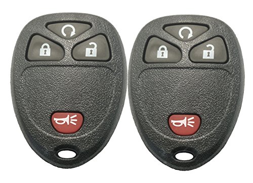 Keyless Entry Remote Car Key Fob Shell Case Fit for GM GMC Chevrolet Chevy Buick 4 Buttons Replacement with Button Pad (2 Key Shell)