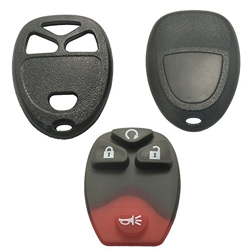 Keyless Entry Remote Car Key Fob Shell Case Fit for GM GMC Chevrolet Chevy Buick 4 Buttons Replacement with Button Pad (2 Key Shell)