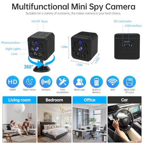 lopofly Wireless WiFi Home Security Camera, 120° Wide Angle Indoor Outdoor Surveillance