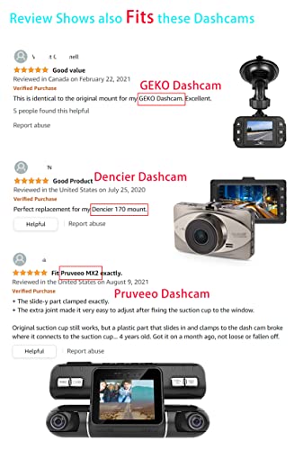 Suction Cup Mount for Yi Dash Cam 2.7', Uniden Dashcam, Black Box G1w Dash Camera etc, Hold Tightly Removeable Easy to Install and Stand Heat, 2 Pcs