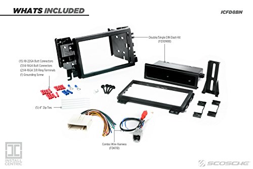 Install Centric ICFD8BN Compatible with Select Ford, Lincoln & Mercury 2004-08 Complete Installation Solution for Car Stereos