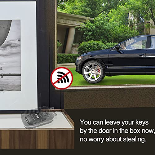 hcozy 2 Pack Faraday Cage Car Key Case RFID Key Fob Protector Anti-Theft Pouch Signal Blocking Key Bag Anti-Hacking Case Blocker Car RFID GPS Signal Shielding Bag for Car Keys(2 Pack Black), 6*10*6