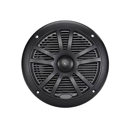 6.5 Inch Marine Boat Speakers, IPX6 Waterproof, Ceiling Wall Mount Full Range Woofer Speaker, 1 PC, 81Hz-18kHz Frequency Response 40 Ohm, Template for Easy Installation (Black)