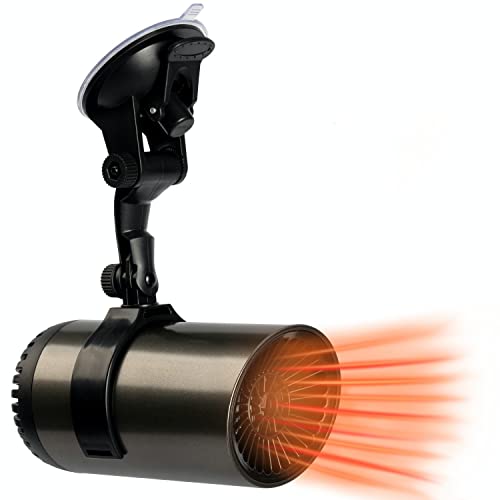 Car Heater, Portable Car Heater 12V 150W Windshield Defogger and Defroster, 2 in1 Fast Car Heater Defroster, Plug in Automobile Windscreen Fan with Suction Holder for All Cars