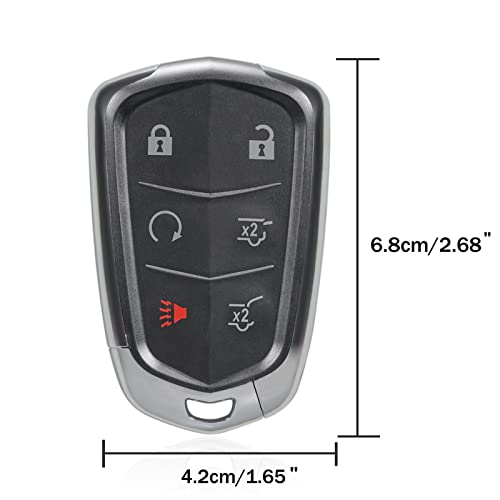 TOP-VIGOR 6 Buttons Smart Car Key Fob, 315Mhz Remote Key Fob Replacement HYQ2AB for Cadillac Escalade 2015-2019 for Cadillac Escalade ESV 2015-2020