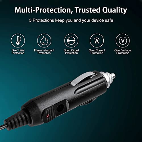 Jantoy Car DC Adapter for Craig CTFT719 Portable Dual Screen Black 7" LCD DVD Player