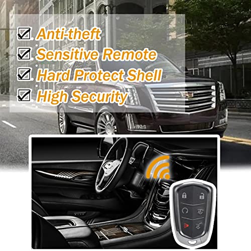 TOP-VIGOR 6 Buttons Smart Car Key Fob, 315Mhz Remote Key Fob Replacement HYQ2AB for Cadillac Escalade 2015-2019 for Cadillac Escalade ESV 2015-2020