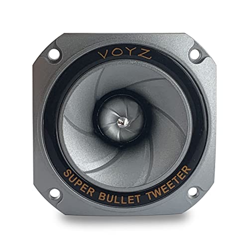 VOYZ 400 Watt 3.5β Piezo Super Horn Tweeters Aluminum Diaphragm 4-8 ohms - Silver Housing with Capacitor 1 Pair (2pcs) (PET-1944)