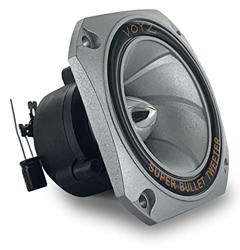 VOYZ 400 Watt 3.5β Piezo Super Horn Tweeters Aluminum Diaphragm 4-8 ohms - Silver Housing with Capacitor 1 Pair (2pcs) (PET-1944)