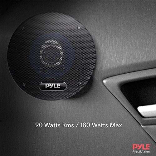 Pyle 4" Car Sound Speaker (Pair) - Upgraded Blue Poly Injection Cone 2-Way 180 Watt Peak w/ Non-fatiguing Butyl Rubber Surround 110 - 20Khz Frequency Response 4 Ohm & 3/4" ASV Voice Coil - PL42BL