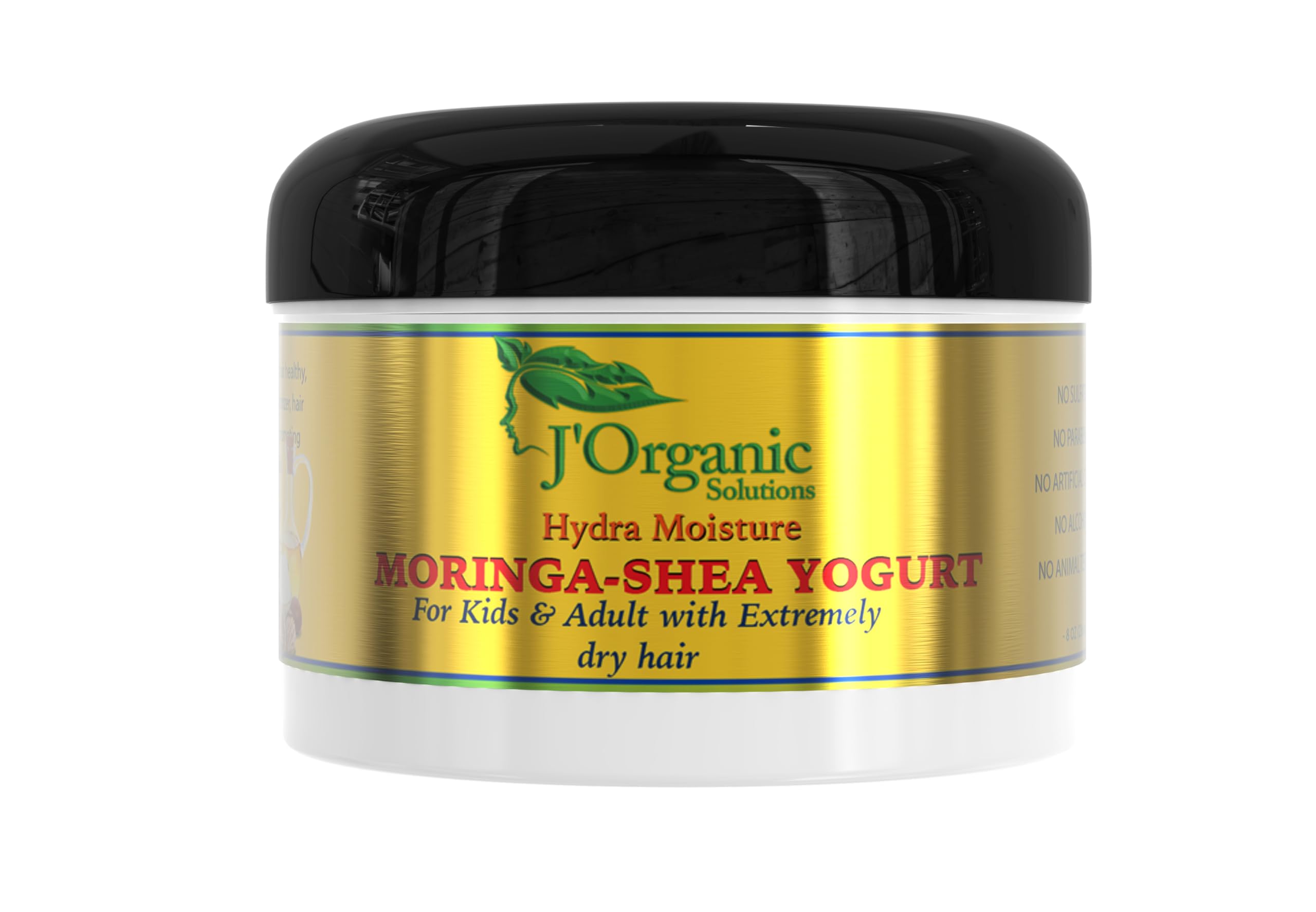 J'Organic Solutions Moringa-Shea hair Yogurt a dry hair solution, Revives dull dry hair, Reduces frizz, Enhances elasticity (8 oz)