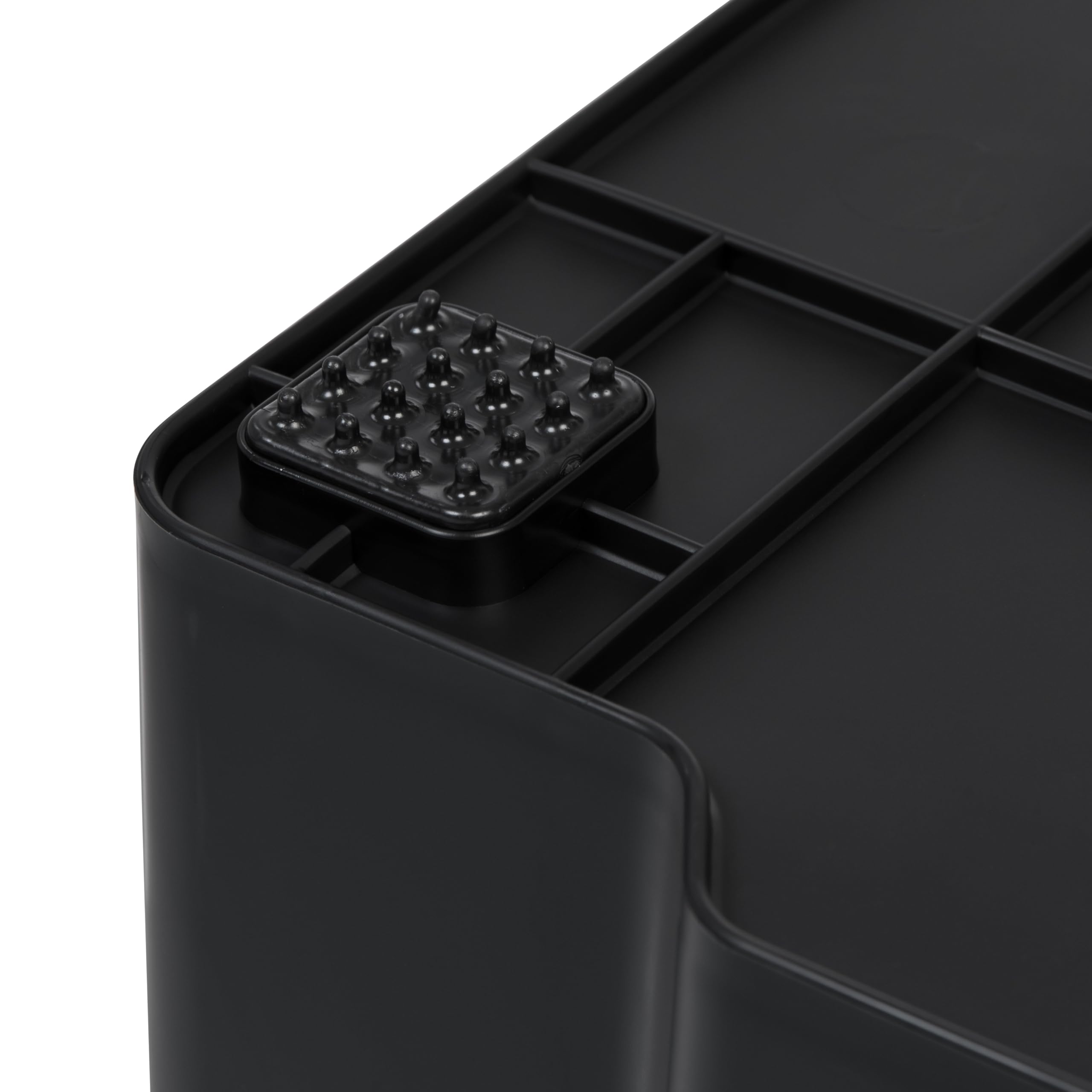 IRIS USA TR-240 Stacking Storage Tray, Small, Black, 4 Pack