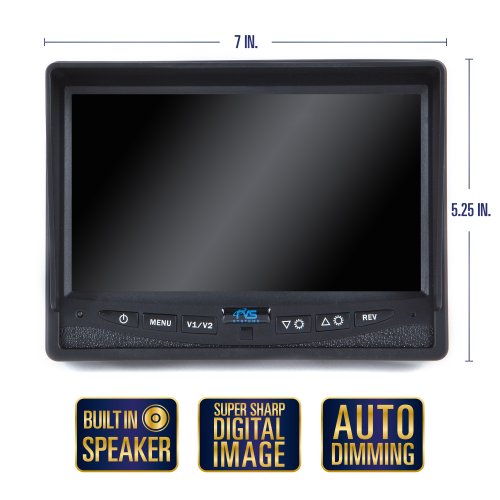 Rear View Safety Backup Camera System with 7" Display (Black) RVS-770613
