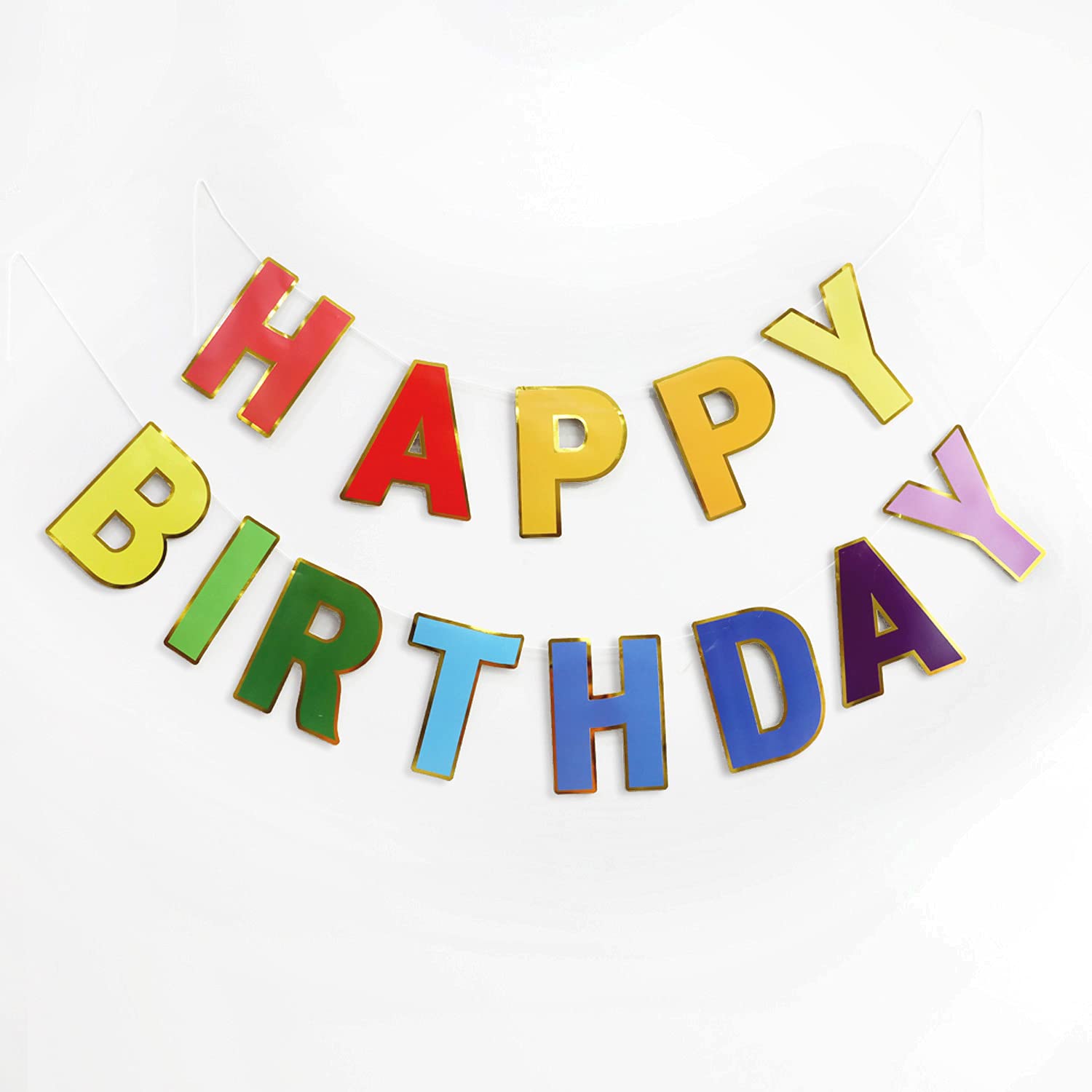 ebabyland Happy Birthday Banner Rainbow - Colorful Happy Birthday Letters Banner for Kids Baby Adults Boys Girls 1st 2nd 3rd 13th 18th 21st 30th 40th 50th Bunting Banner party decorations supplies