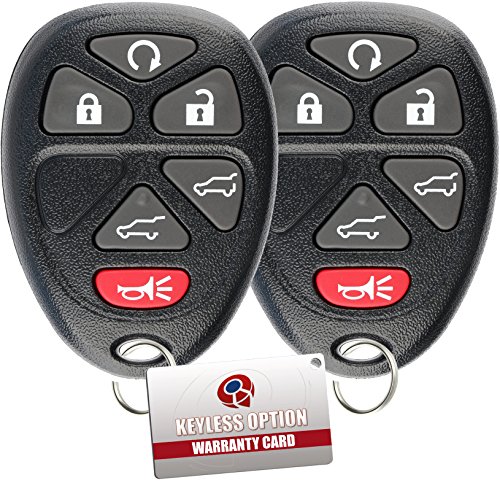 KeylessOption Keyless Entry Remote Control Car Key Fob Replacement for OUC60221, 15913427 (Pack of 2)