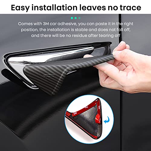 Yooyatt Turn Signal Side Camera Cover for Tesla Model 3/Y/S /X, ABS Plastic Carbon Fiber Pattern Left Right Camera Driving Recorder Protection Shell 2pcs (Side Camera, Matte Black)