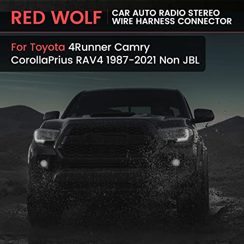 RED WOLF Radio Wiring Harness Connector Select for Toyota 4Runner Camry Corolla Prius RAV4 1987-2019 Mount Aftermarket Car Stereo Wire Cable Plug