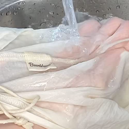 2 Pack Nut Milk Bag - Extra Large 14β X 14β 100% Unbleached Organic Cotton Cheesecloth Bags for Straining Cheese | Tea | Yogurt | Juice | Wine | Soup | Herbs, All Purpose Food Strainer w/Drawstring