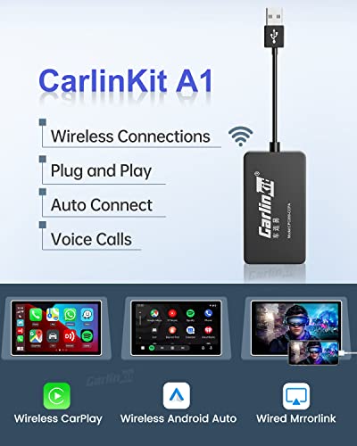 2023 CarlinKit Wireless CarPlay & Wireless Android Auto for Car with Android Head Unit System 4.4.0+,Built-in APK App,Online Upgrade.