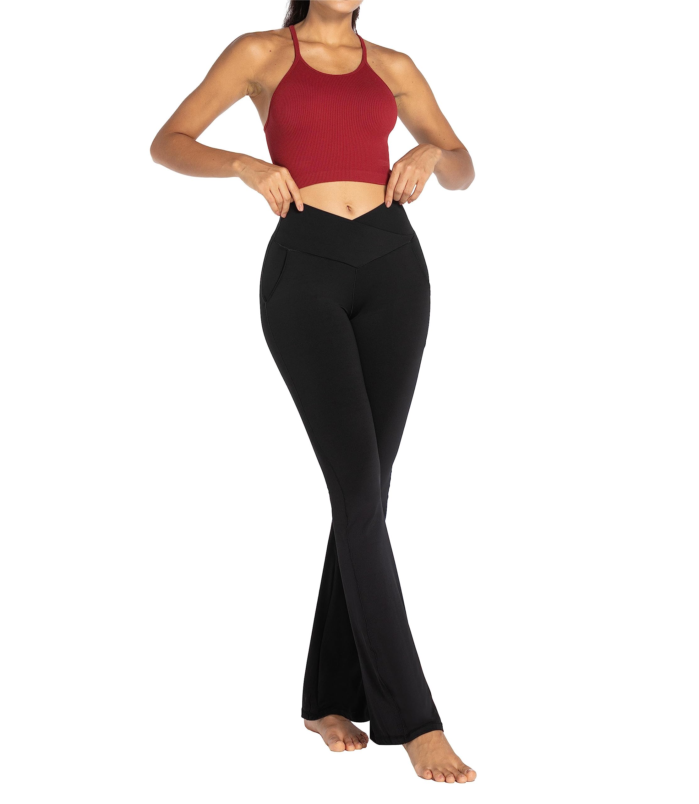 Sunzel Yoga Pants for Women with Pockets 30" Inseam Black XX-Large