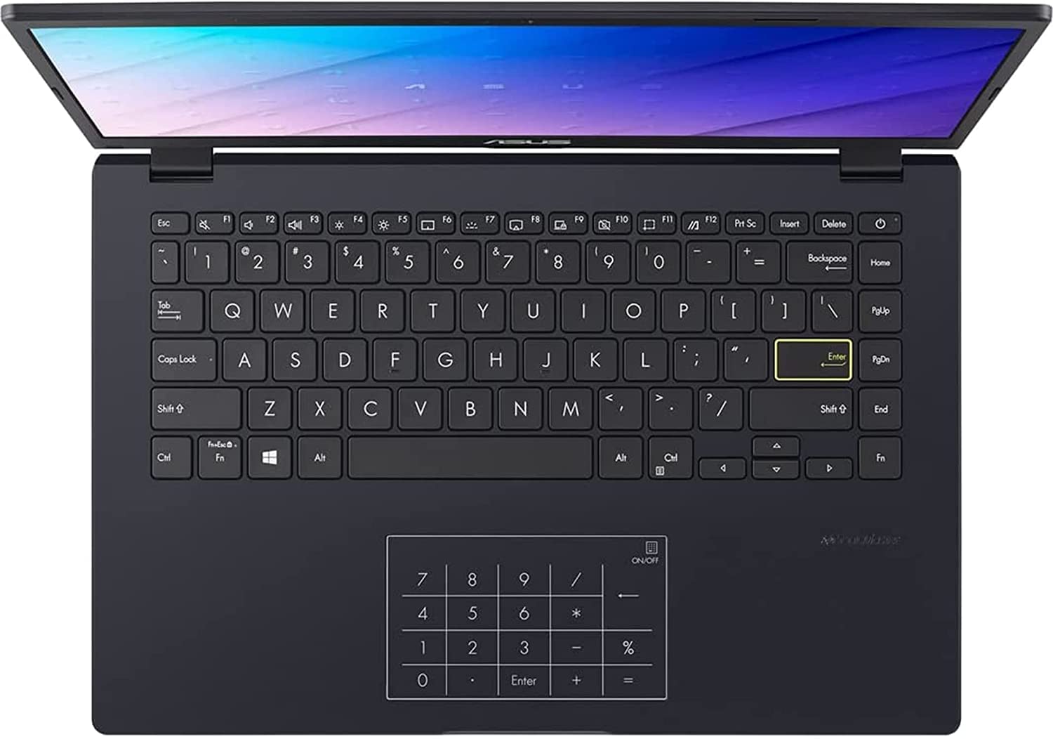 ASUS 2022 14" HD Laptop, Intel Celeron N4020 Processor, 4GB RAM, 64GB eMMC , Webcam, Intel HD Graphics 500, Bluetooth, Windows 11 Home, Peacock Blue, 32GB SnowBell USB Card