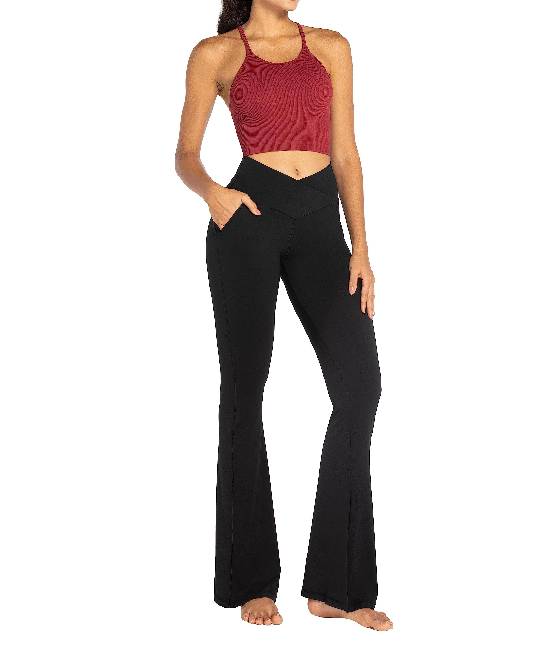Sunzel Yoga Pants for Women with Pockets 30" Inseam Black XX-Large