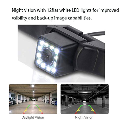 Car Rear View Reversing Backup Camera Automotive with 170°Perfect View Angle 12 LED Lights Night Vision Waterproof Universal Car Backing Camera License Plate