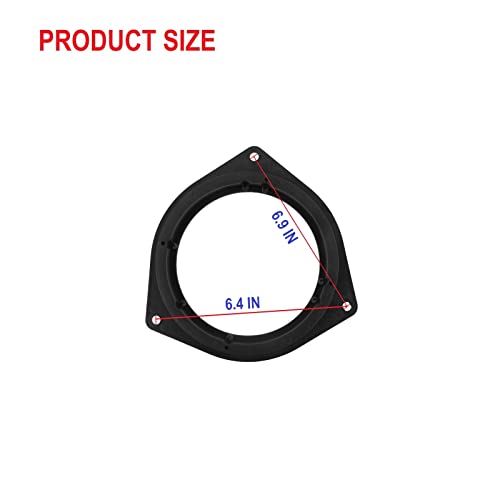 6.5" Car Speaker Spacers Adapter (2pcs) Fits for Toyota Crown Reiz, Plastic Black Mounting Spacer Adaptor Ring