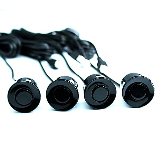 Tiemahun Black Car Parking Sensor Vehicle Truck Reverse Backup Radar System with LED Digital Display,4 Weather Proof Parking Sensors & Sound Warning(BiBiBi) (X67D)