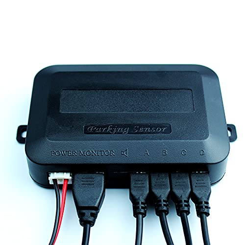 Tiemahun Black Car Parking Sensor Vehicle Truck Reverse Backup Radar System with LED Digital Display,4 Weather Proof Parking Sensors & Sound Warning(BiBiBi) (X67D)